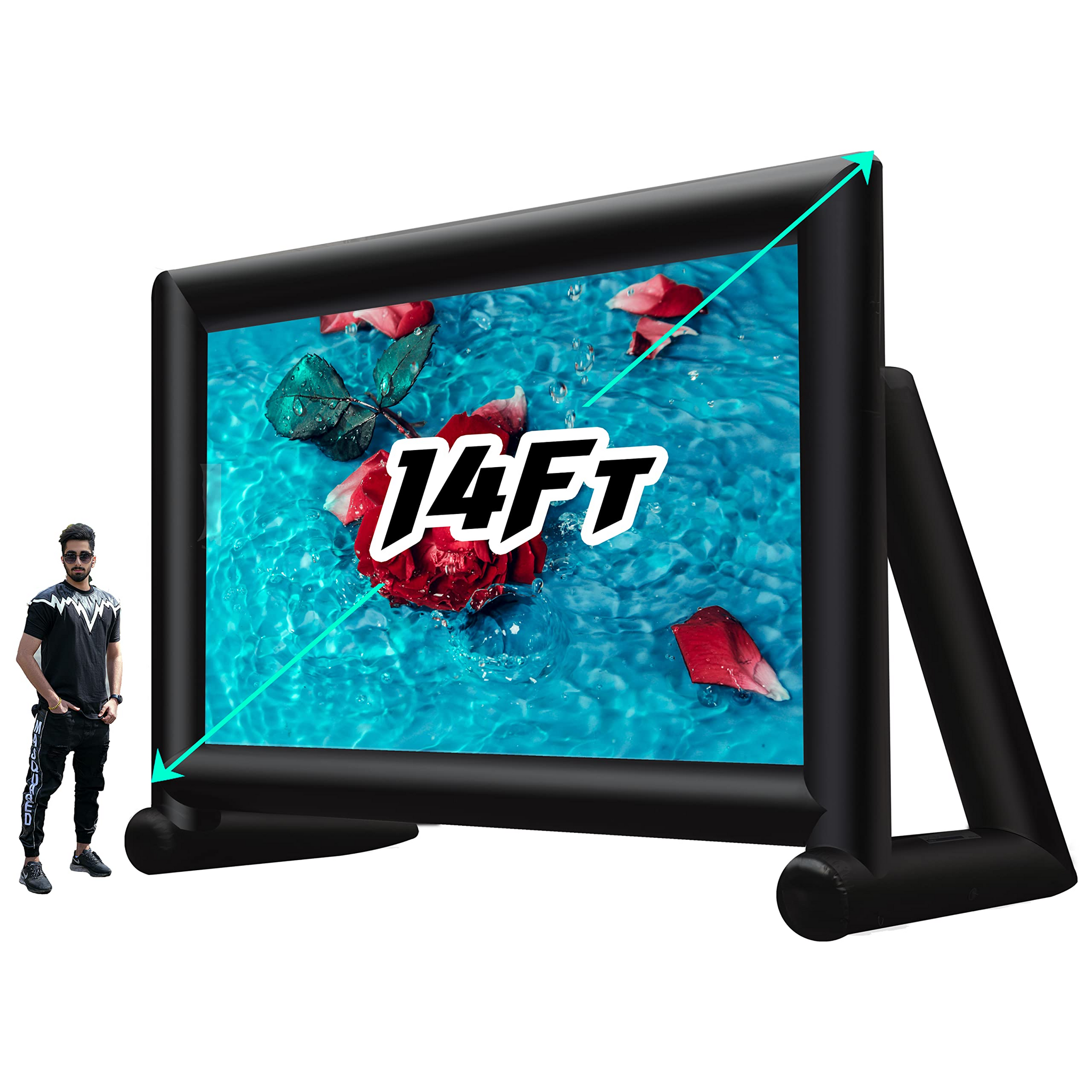 OZIS Upgrade Airtight Movie Screen 14Ft Outdoor Inflatable Movie Scree